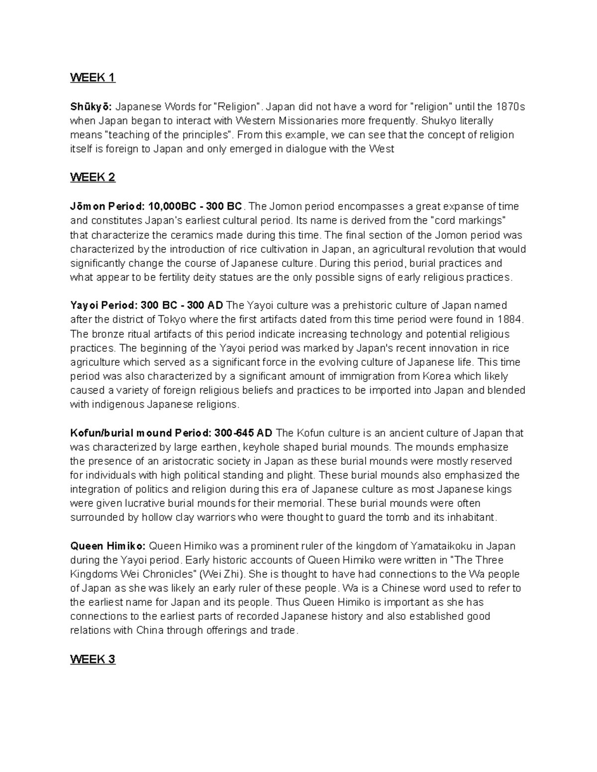 Religions of Japan (Course Code) Final Exam Study Guide - Studocu