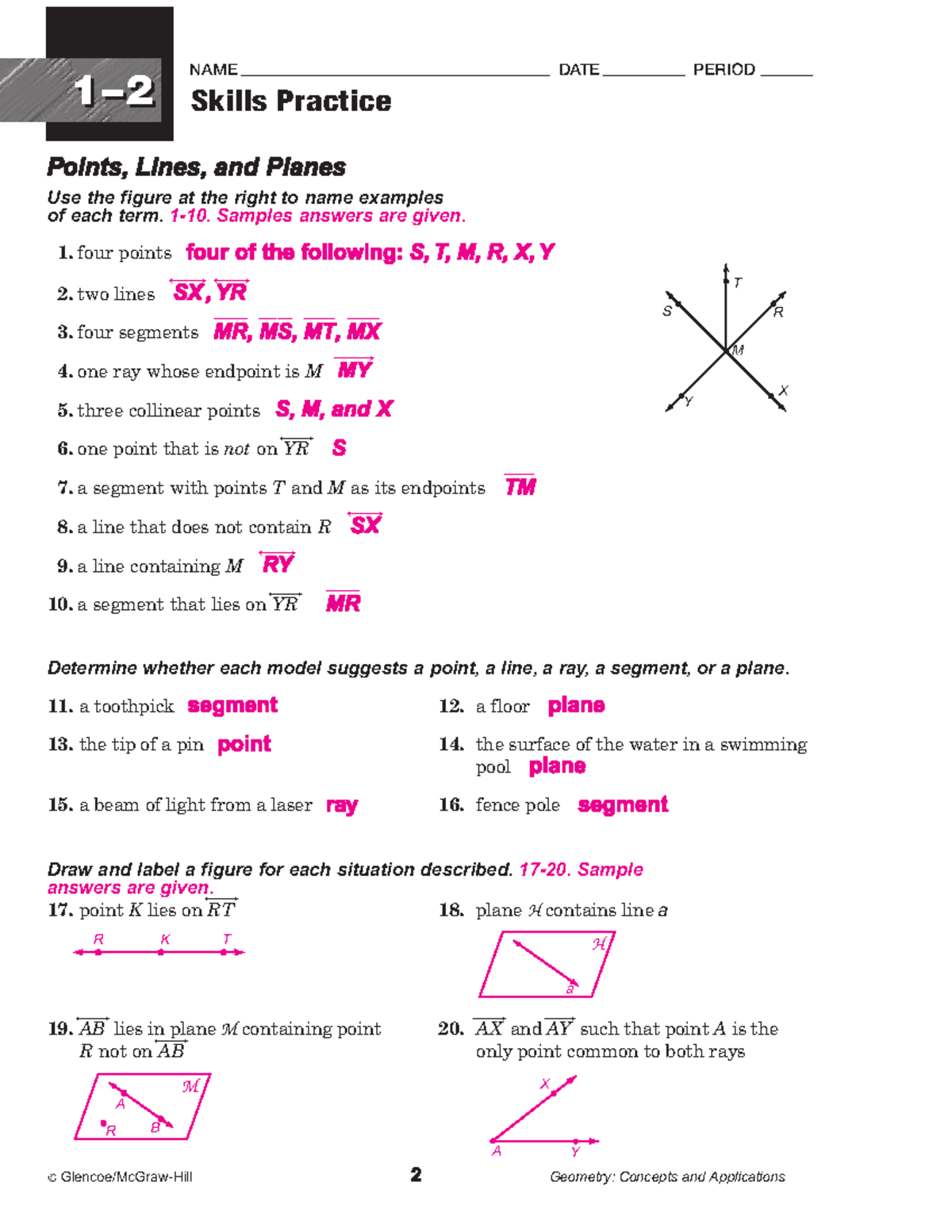 7 - Geometry - NAME DATE PERIOD 1–21–2 Skills Practice - Studocu