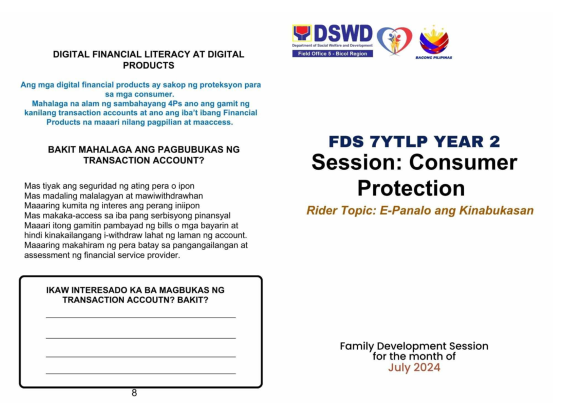 DSWD FDS 7YTLP Year 2: Consumer Protection and Digital Banking Insights ...