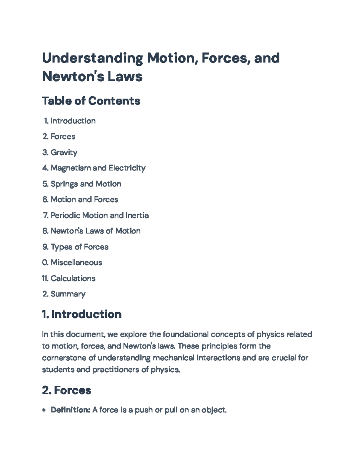 Understanding Forces and Motion: A Study of Newton's Laws in Physics ...