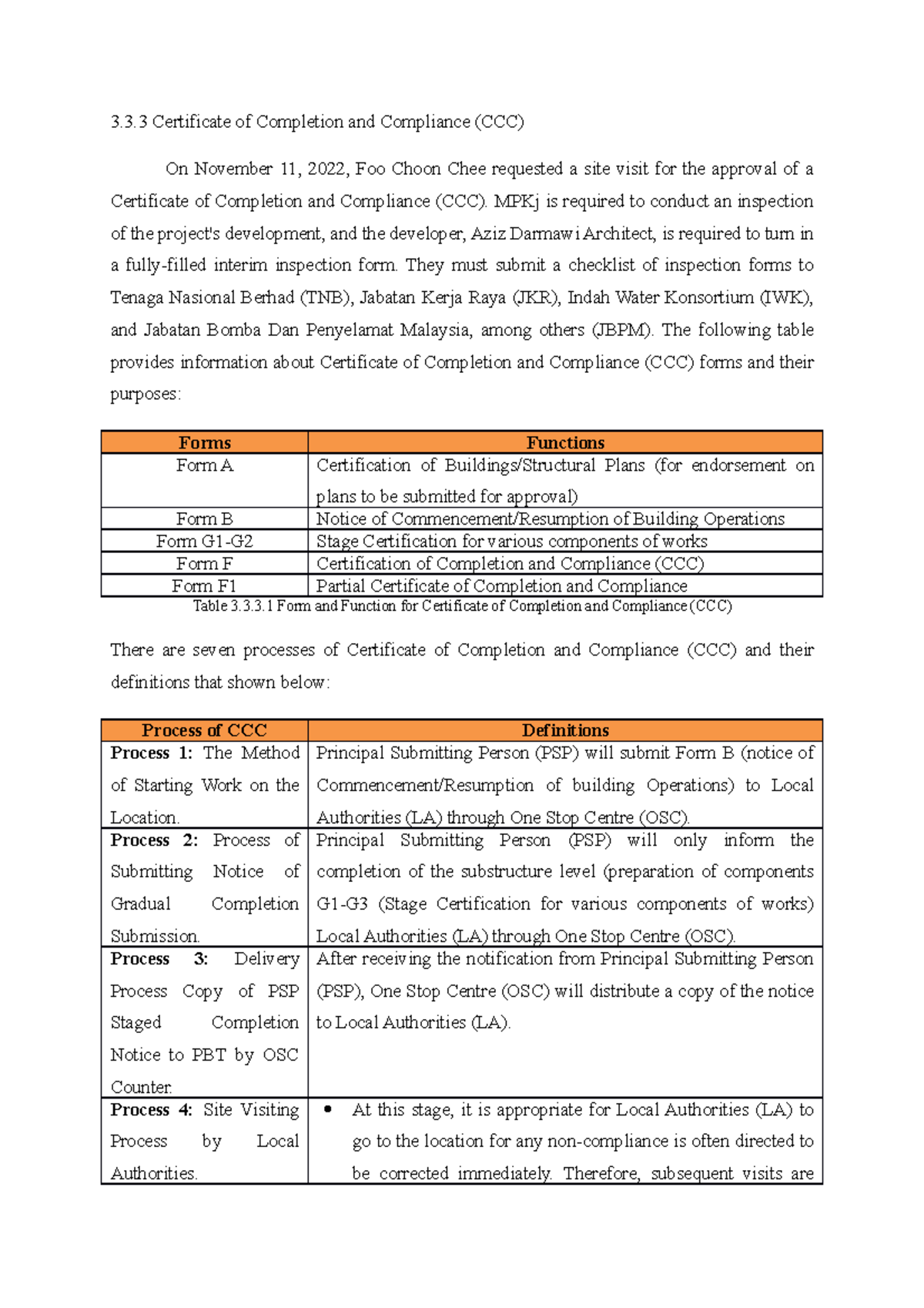 Process ccc - report - 3.3 Certificate of Completion and Compliance ...