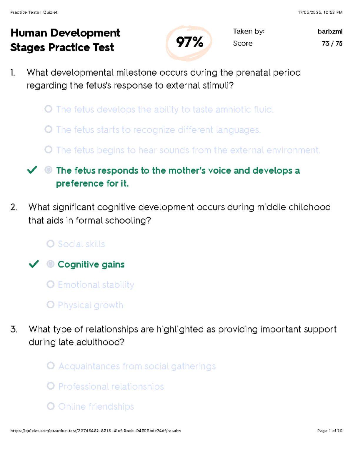 Human Development Stages Practice Test: Key Milestones & Concepts - Studocu