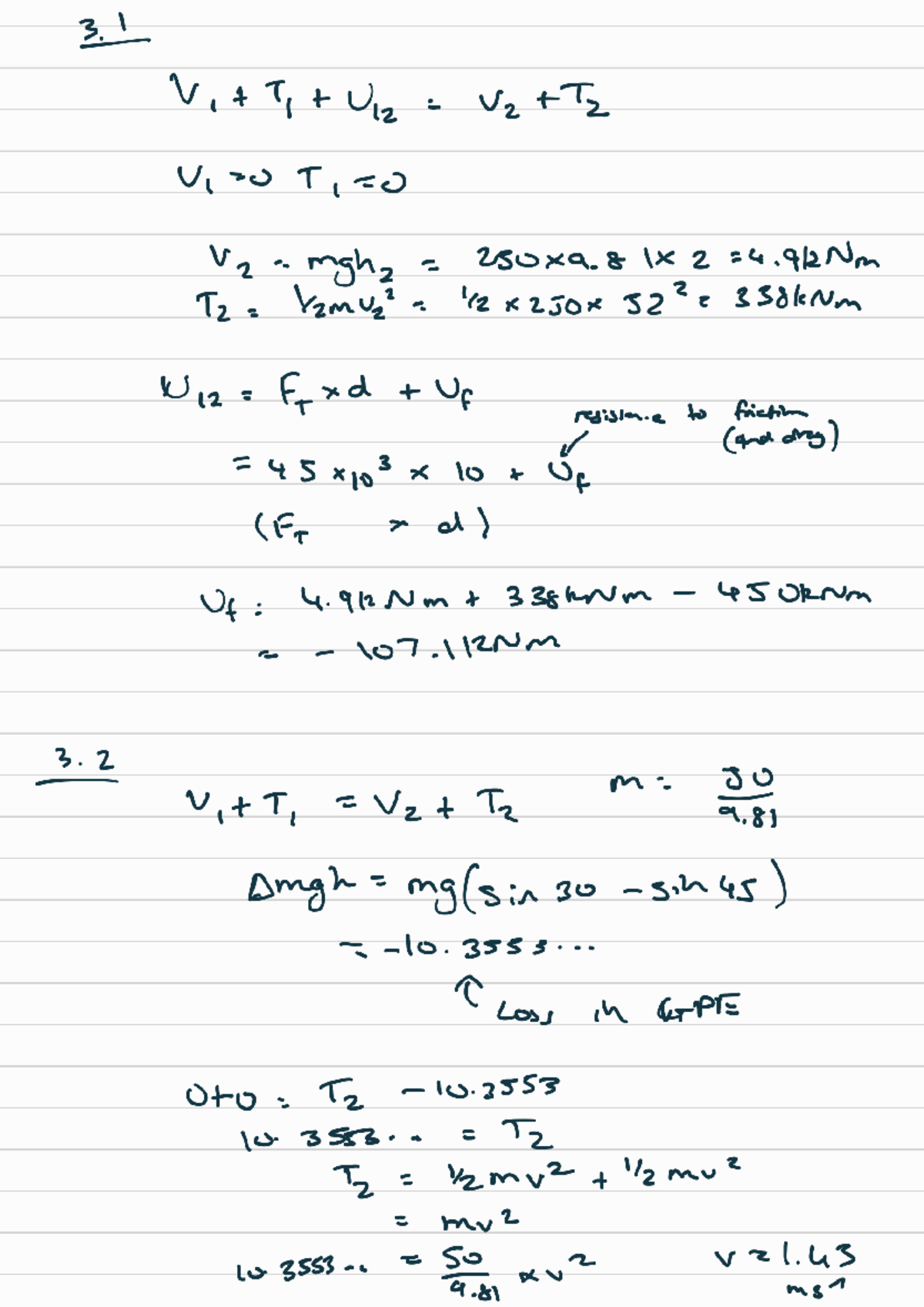 Dynamics Problem Set 3: Friction and Energy Calculations - Studocu