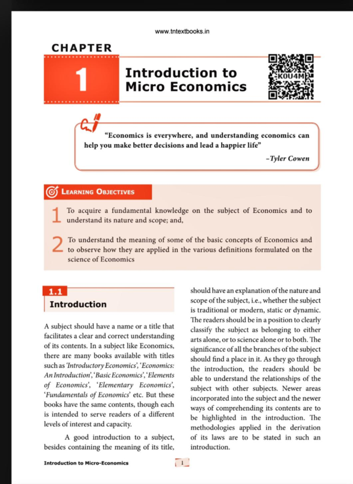 CHAPTER 1: Introduction to K0U4M Micro Economics - Key Concepts and ...