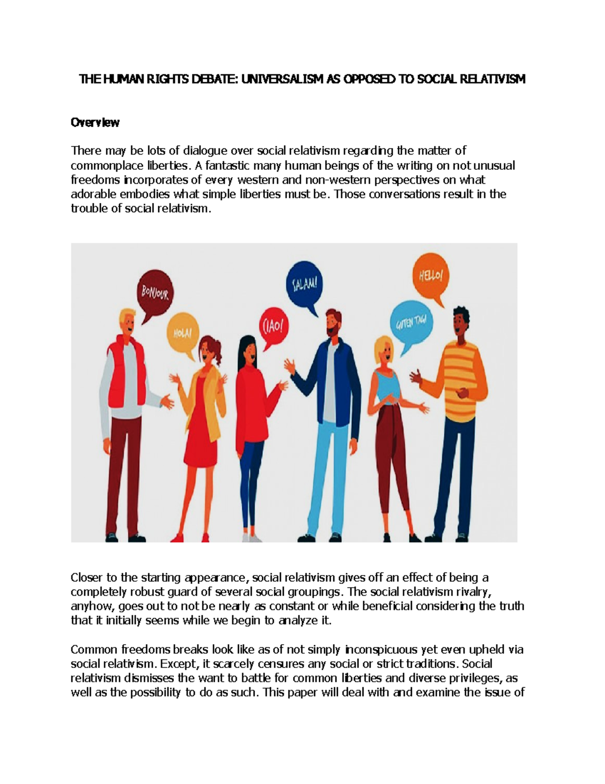 1. Notes ON THE Human Rights Debate - THE HUMAN RIGHTS DEBATE ...