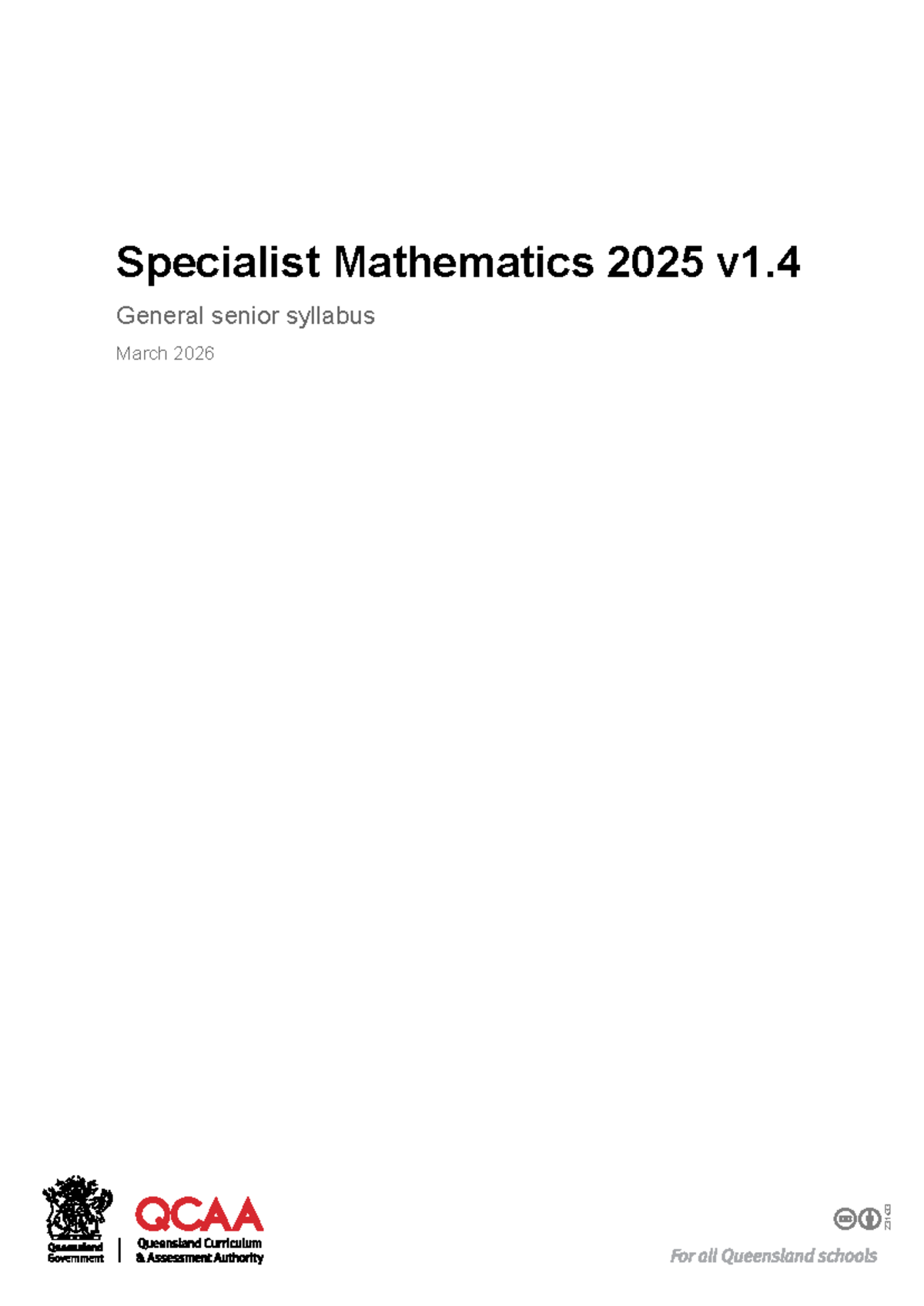 Specialist Mathematics 2025 General Senior Syllabus - Studocu