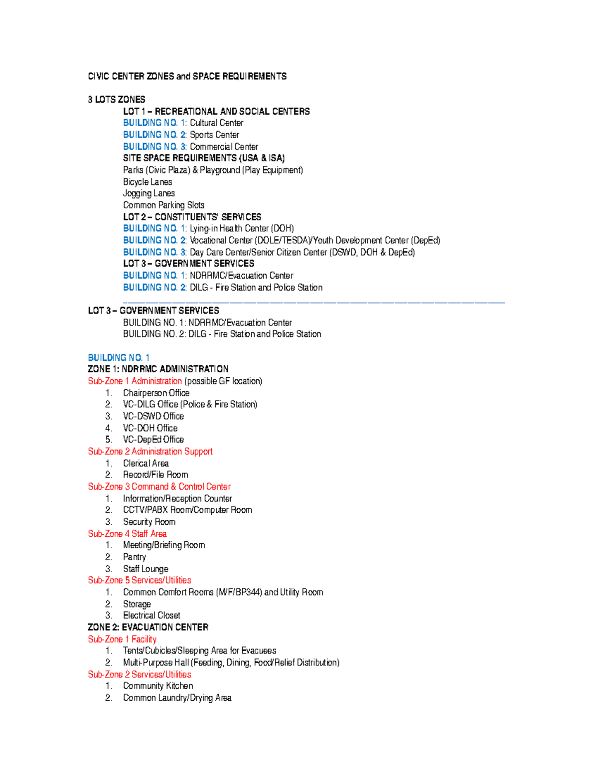 CIVIC CENTER SPACE REQ. FOR ARCHITECTURAL DESIGN PLANNING - Studocu