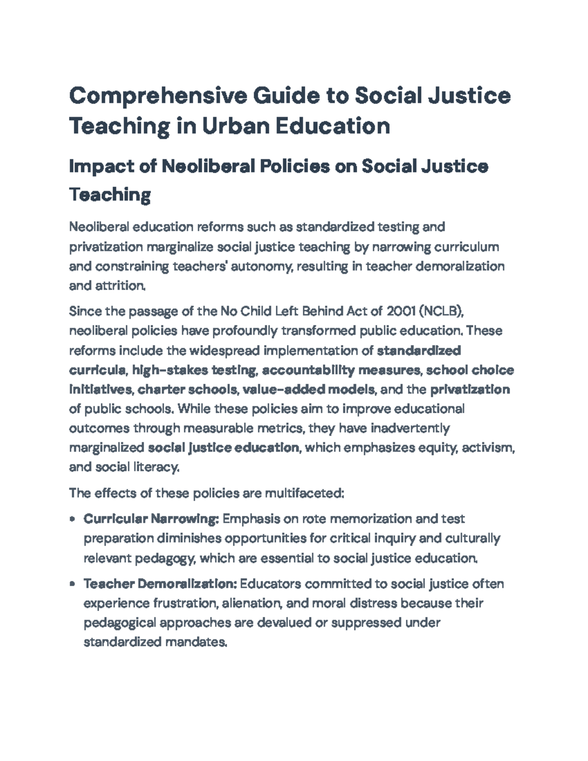 Comprehensive Guide to Social Justice Teaching Frameworks in Urban Ed ...