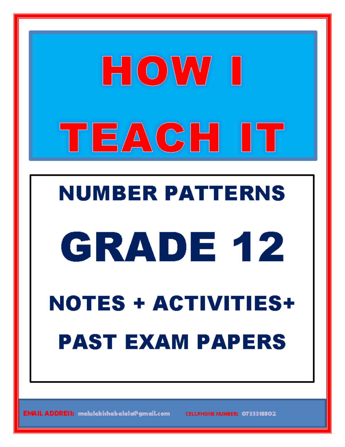 Grade 12 Number Patterns Past Exam Notes and Activities - P1 - Studocu