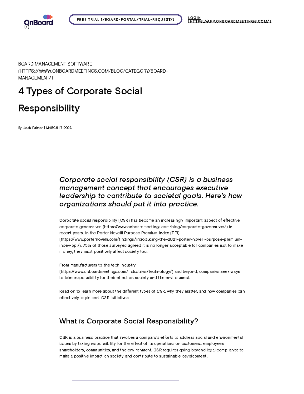 4 Types of Corporate Social Responsibility - BOARD MANAGEMENT SOFTWARE ...