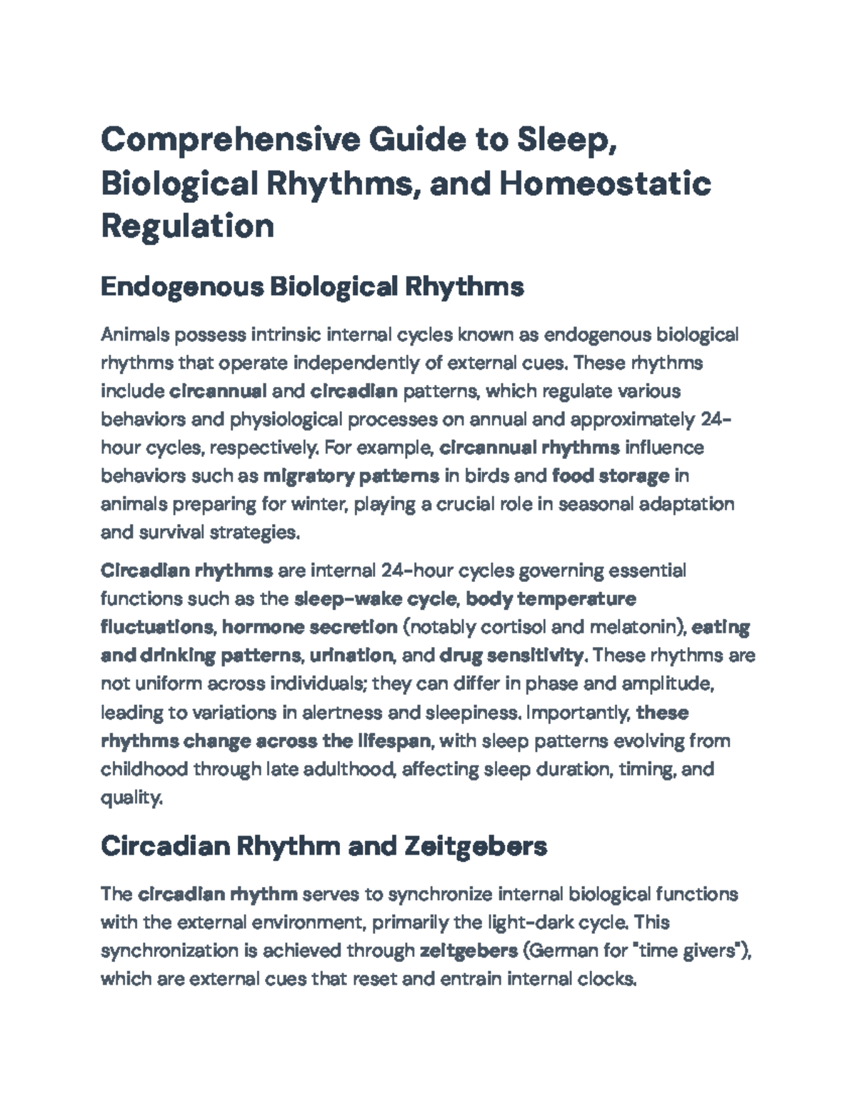 Comprehensive Overview of Sleep & Biological Rhythms (PSY 101) - Studocu