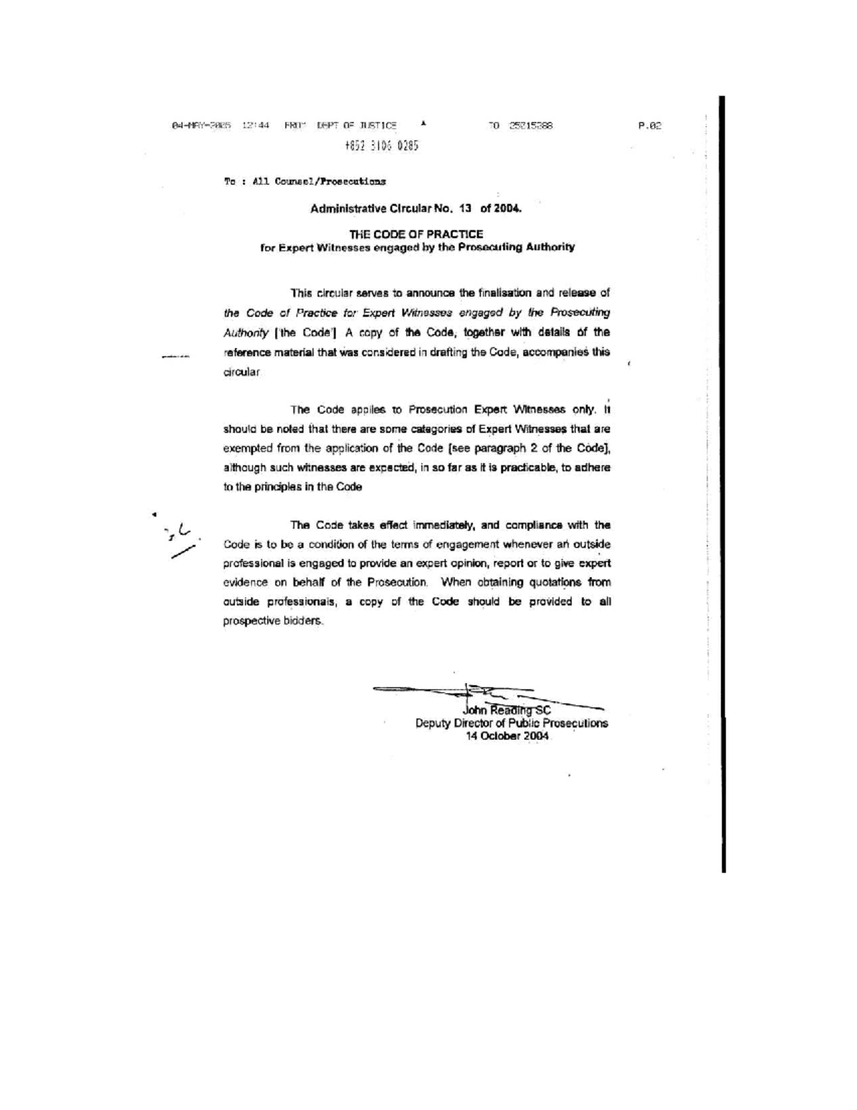 Code of Practice for Expert Witnesses in Prosecution (25015288) - Studocu