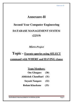 DBMS Lab Manual CSE 2021-22 - LABORATORY MANUAL for CS8481 : DATABASE MANAGEMENT SYSTEM ...