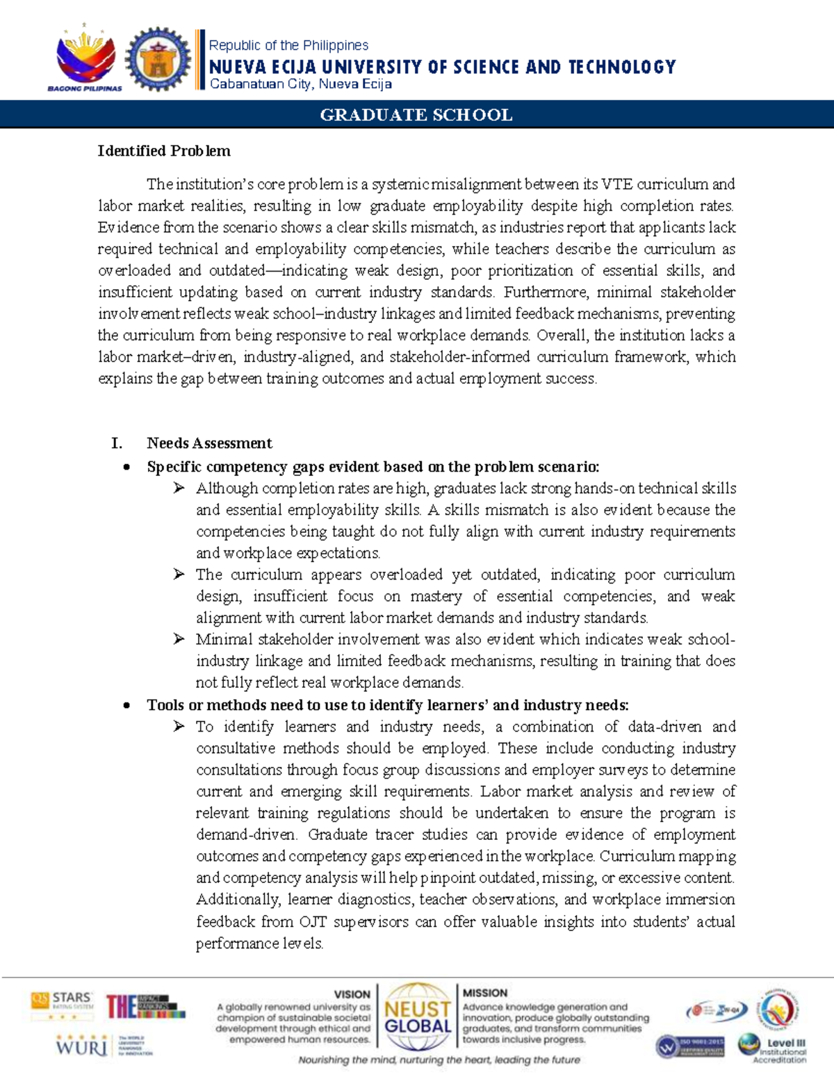 Curriculum Redesign Proposal for VTE: Addressing Skills Mismatch and ...