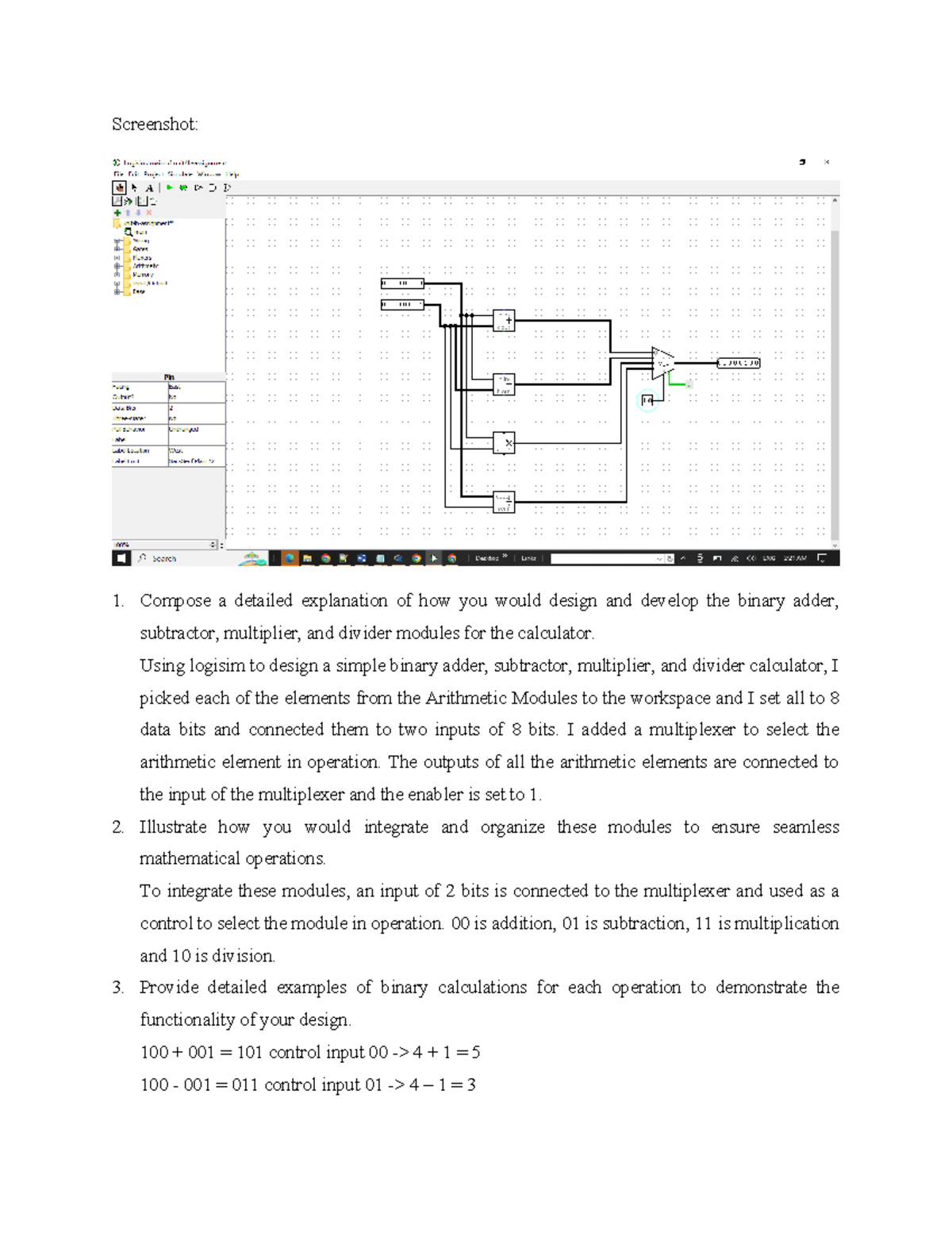CS1105 Assignment: Designing a Binary Calculator Module - Studocu