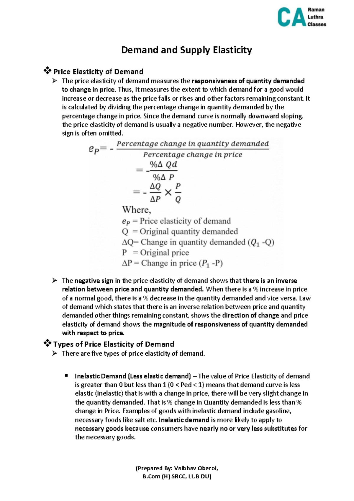 Demand and Supply Elasticity: Understanding Price Elasticity Concepts ...