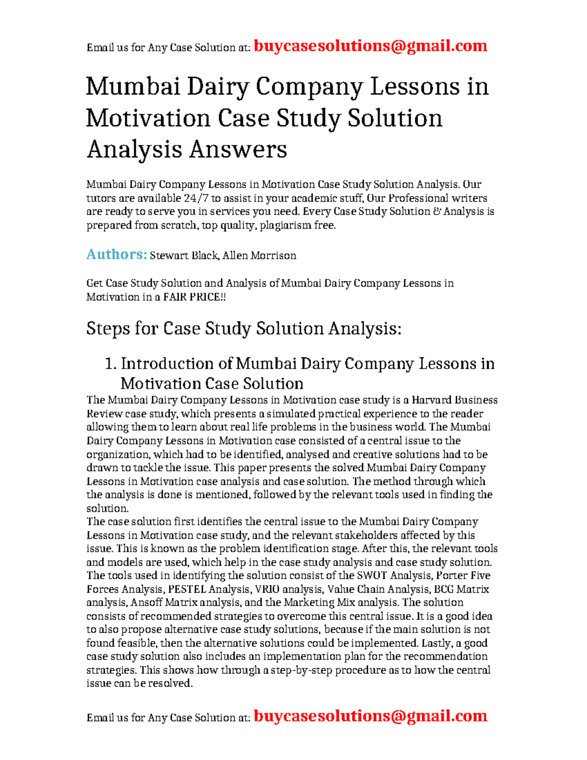 Mumbai Dairy Company (MGT401) Case Study: Insights on Motivation ...