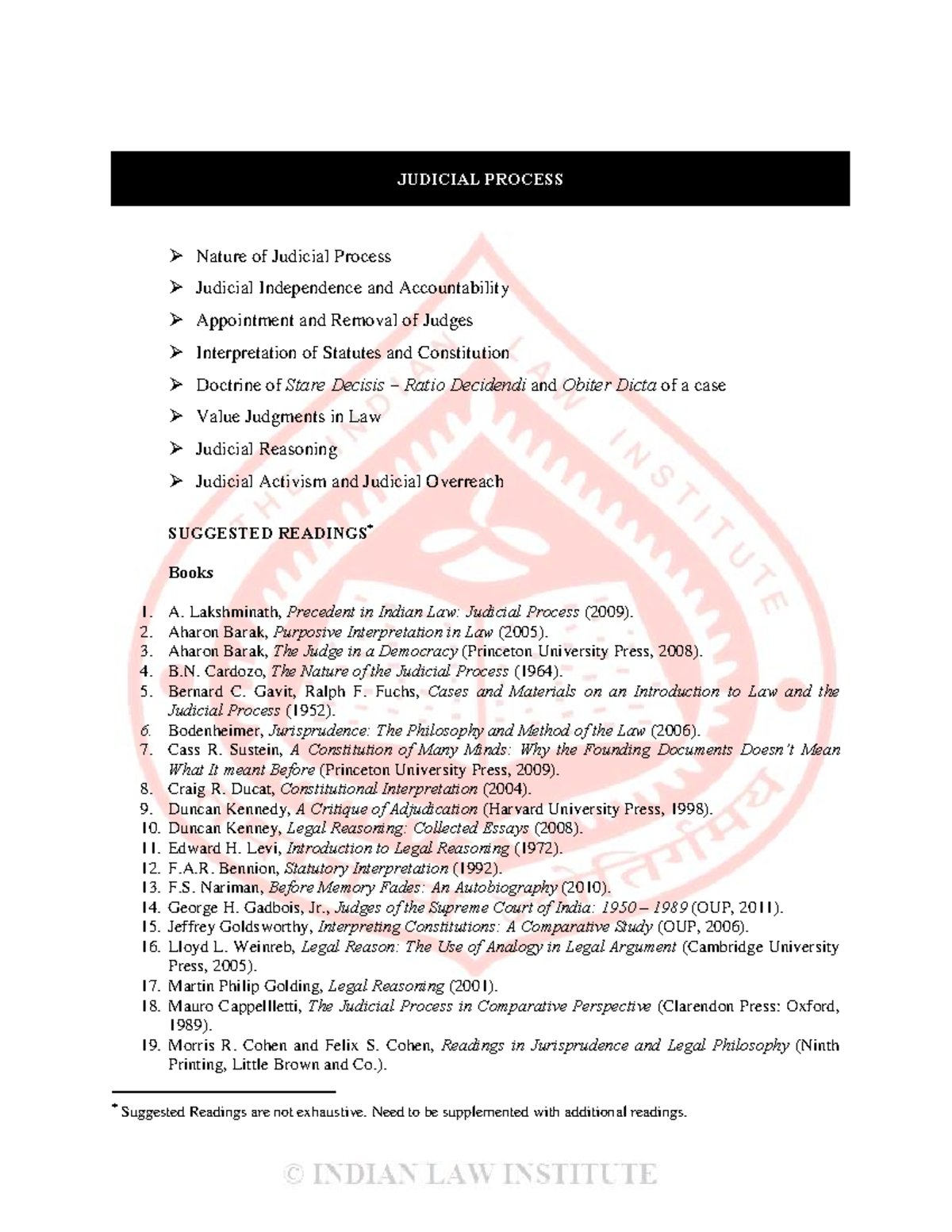 Judicial Process Insights and Notes for Legal Studies - Studocu