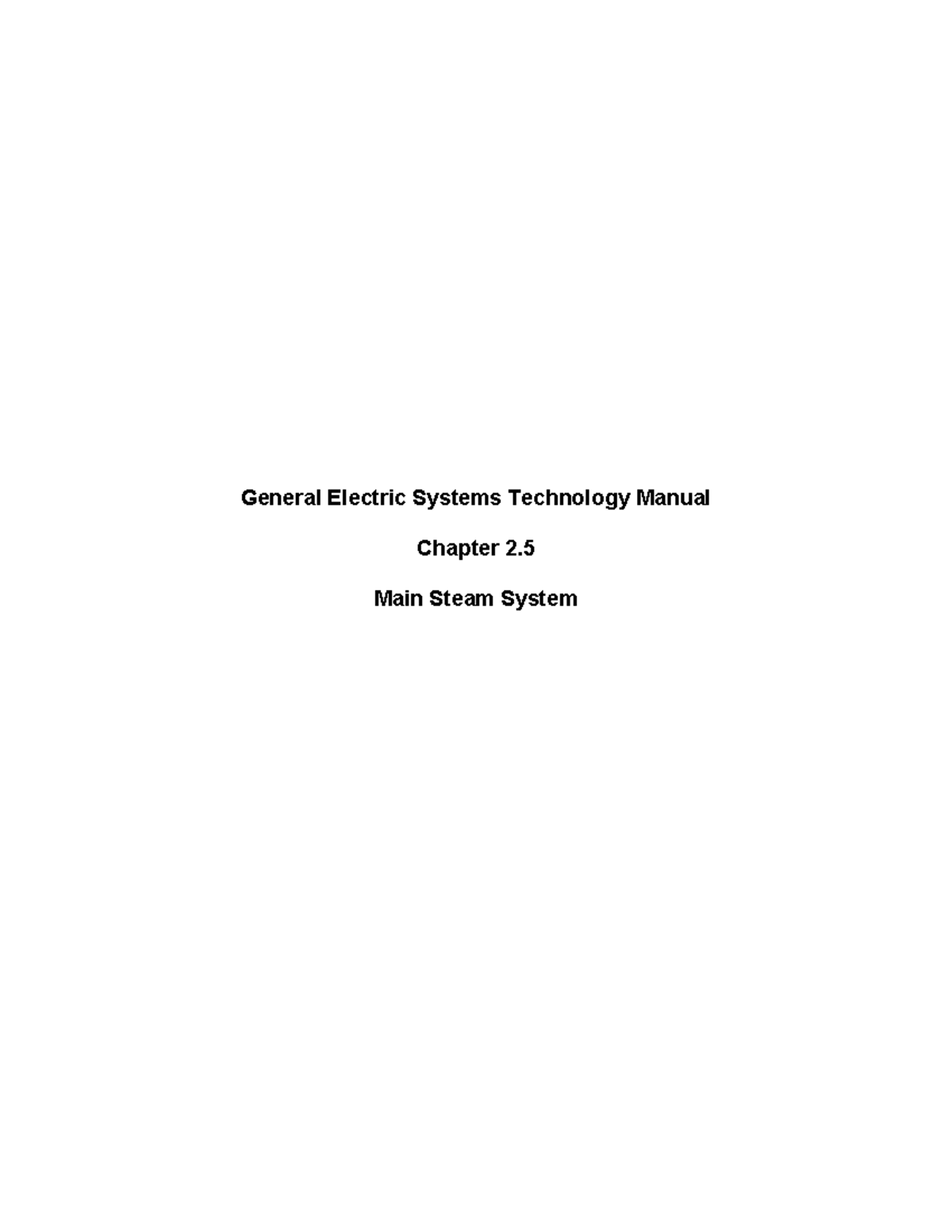 USNRC HRTD 2.5 Main Steam System Overview and Component Functions - Studocu