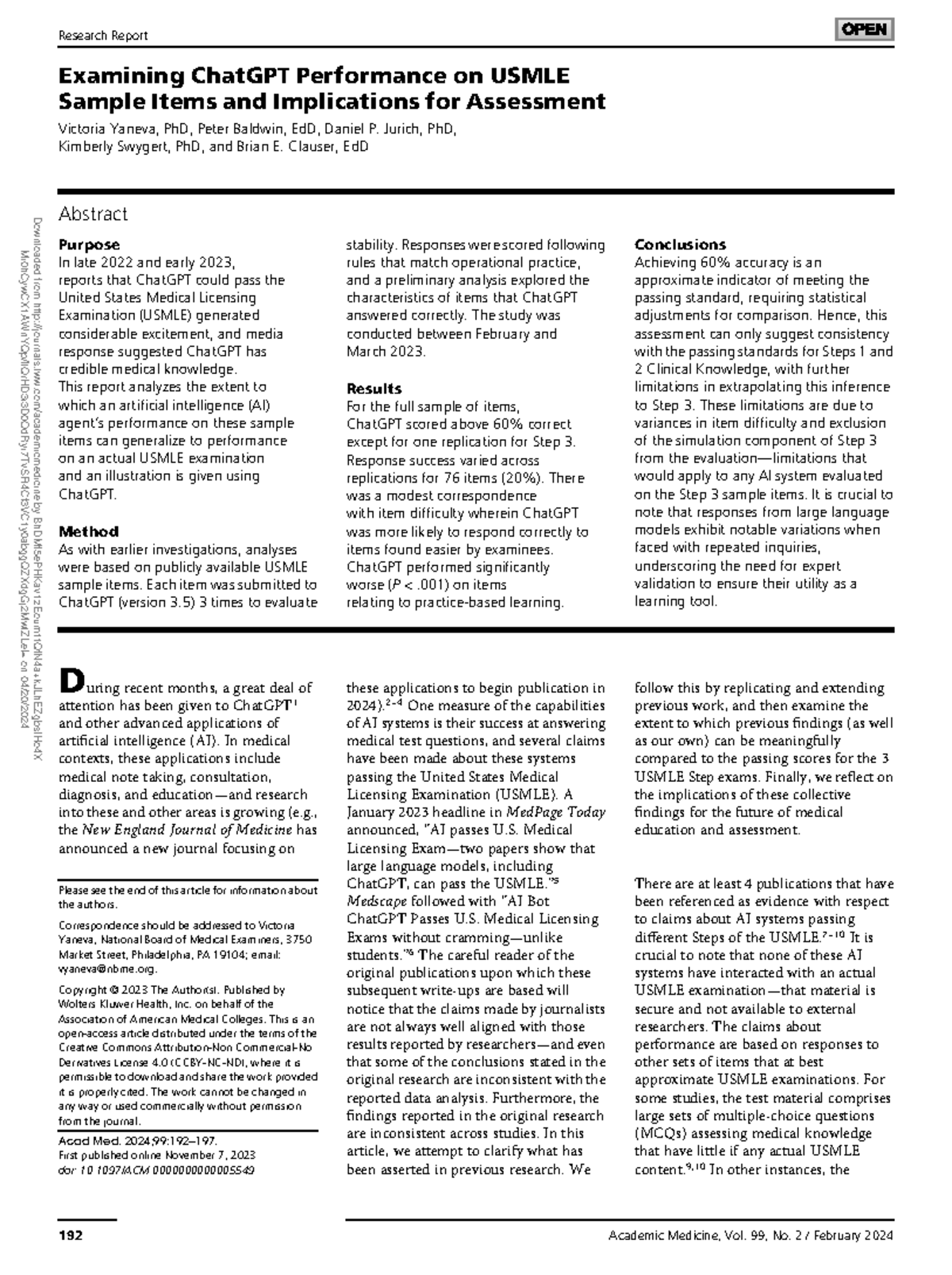 Examining ChatGPT Performance on USMLE Sample Items: A Study - Studocu