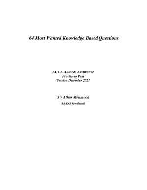 ACCA F8 (AA) Past Papers 10 years - Fundamentals Level – Skills Module ...