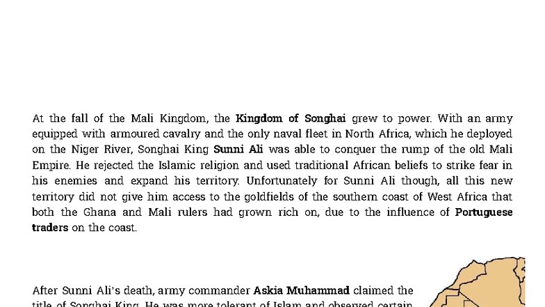 The Rise and Fall of the Songhai Empire - HIST 101 Notes - Studocu