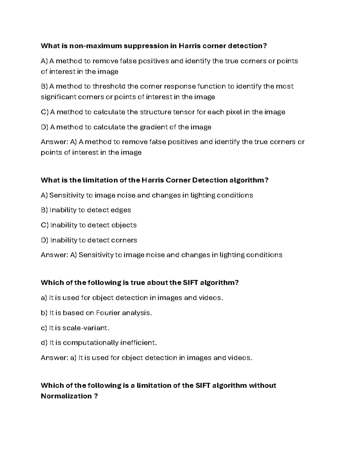 CV Questions: Understanding Harris Corner Detection and SIFT Algorithm ...