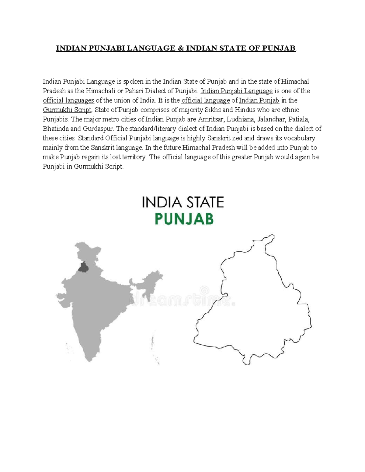 Indian Punjabi language and its significance in Punjab culture - Studocu