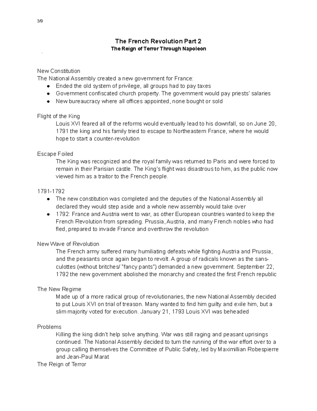 The French Revolution Part 2: Reign of Terror to Napoleon's Defeat ...