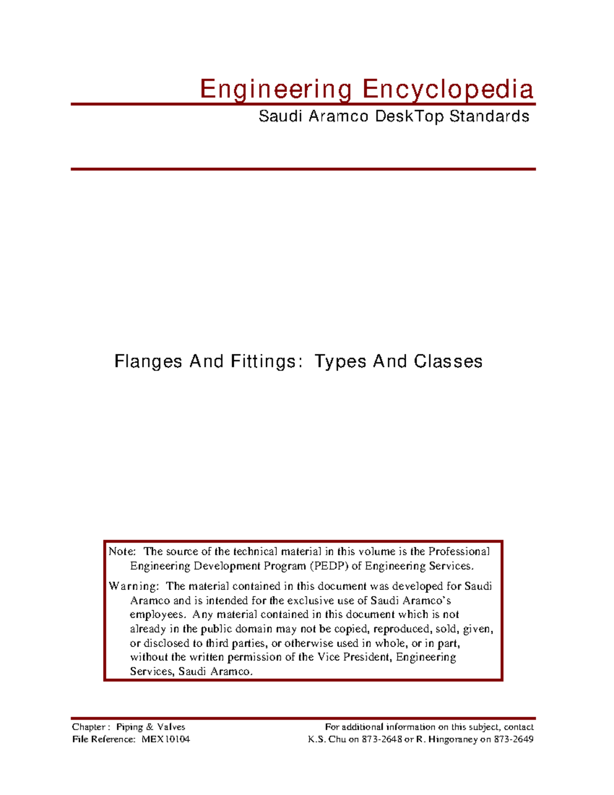 Flanges And Fittings - Types And Classes - Note: The source of the ...