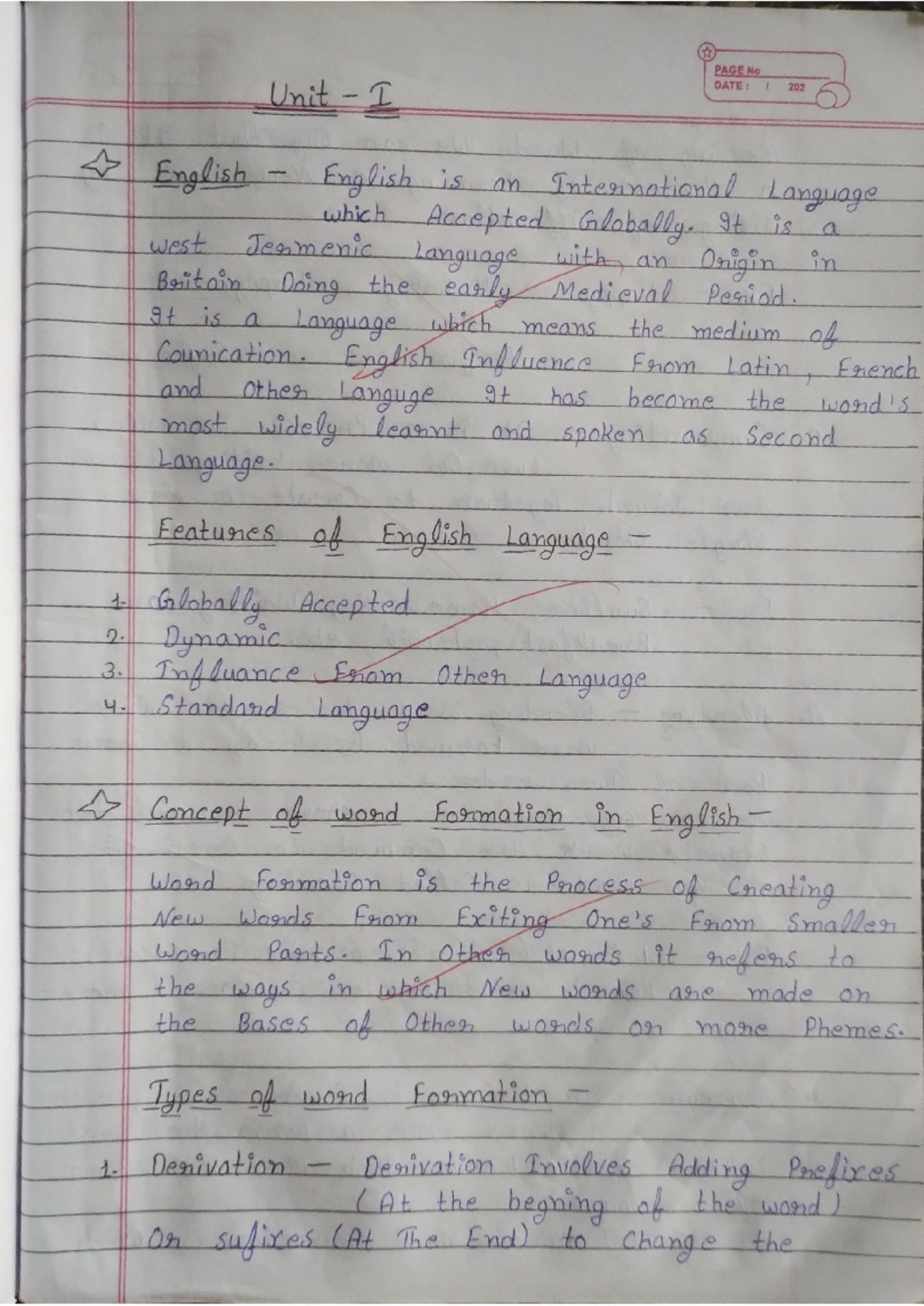 Unit I - General English-I (BCA 101): English Language Features and ...