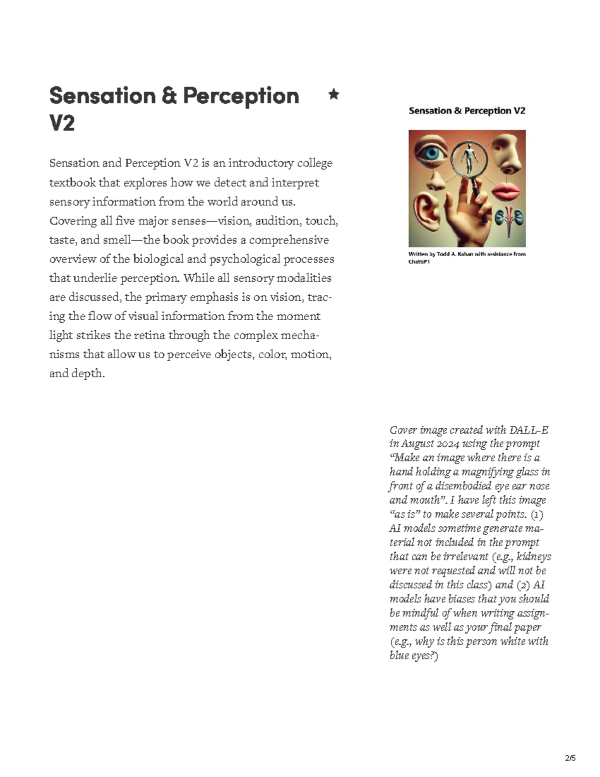 Sensation & Perception V2: Exploring Human Sensory Processes - Studocu