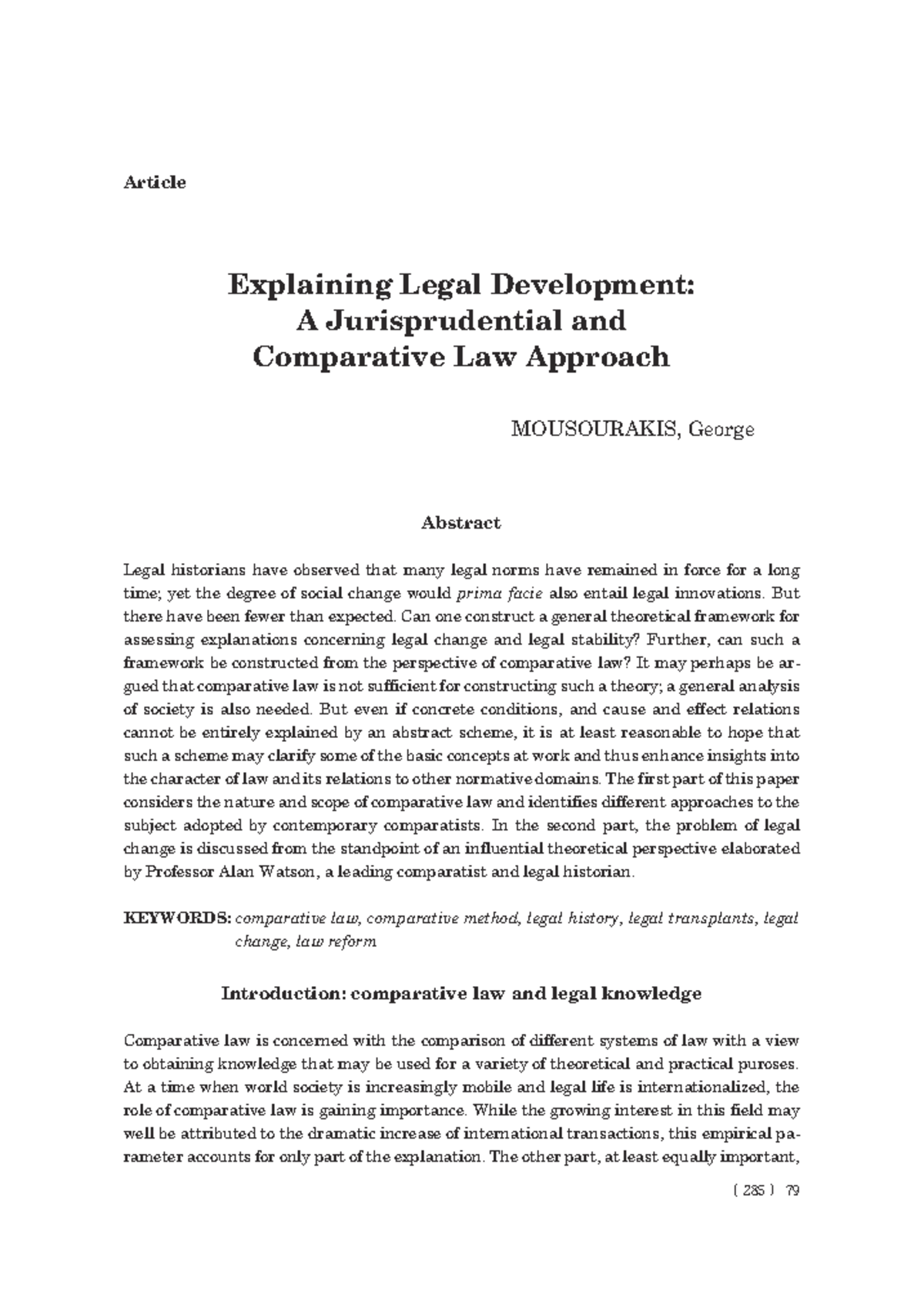 Legal Development Explained: A Comparative Law Perspective (MOUSOURAKIS ...