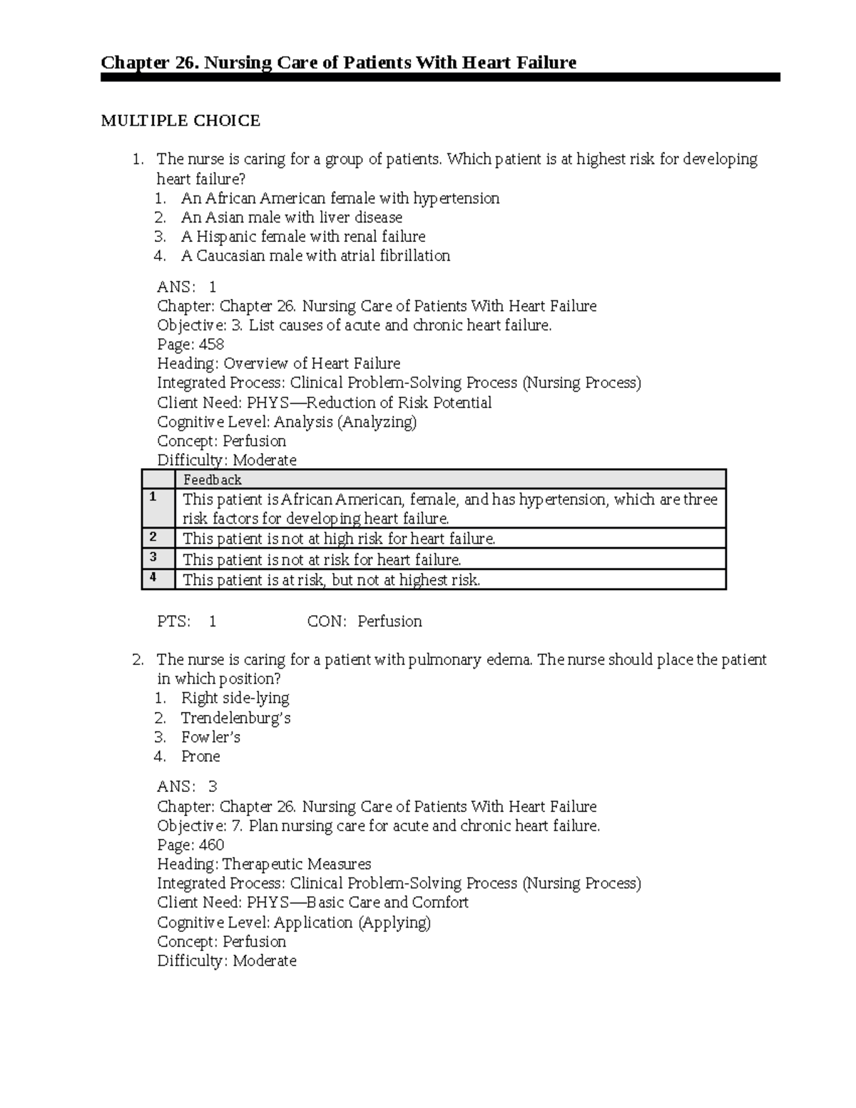 Chapter 26 - practice tests - Chapter 26. Nursing Care of Patients With ...