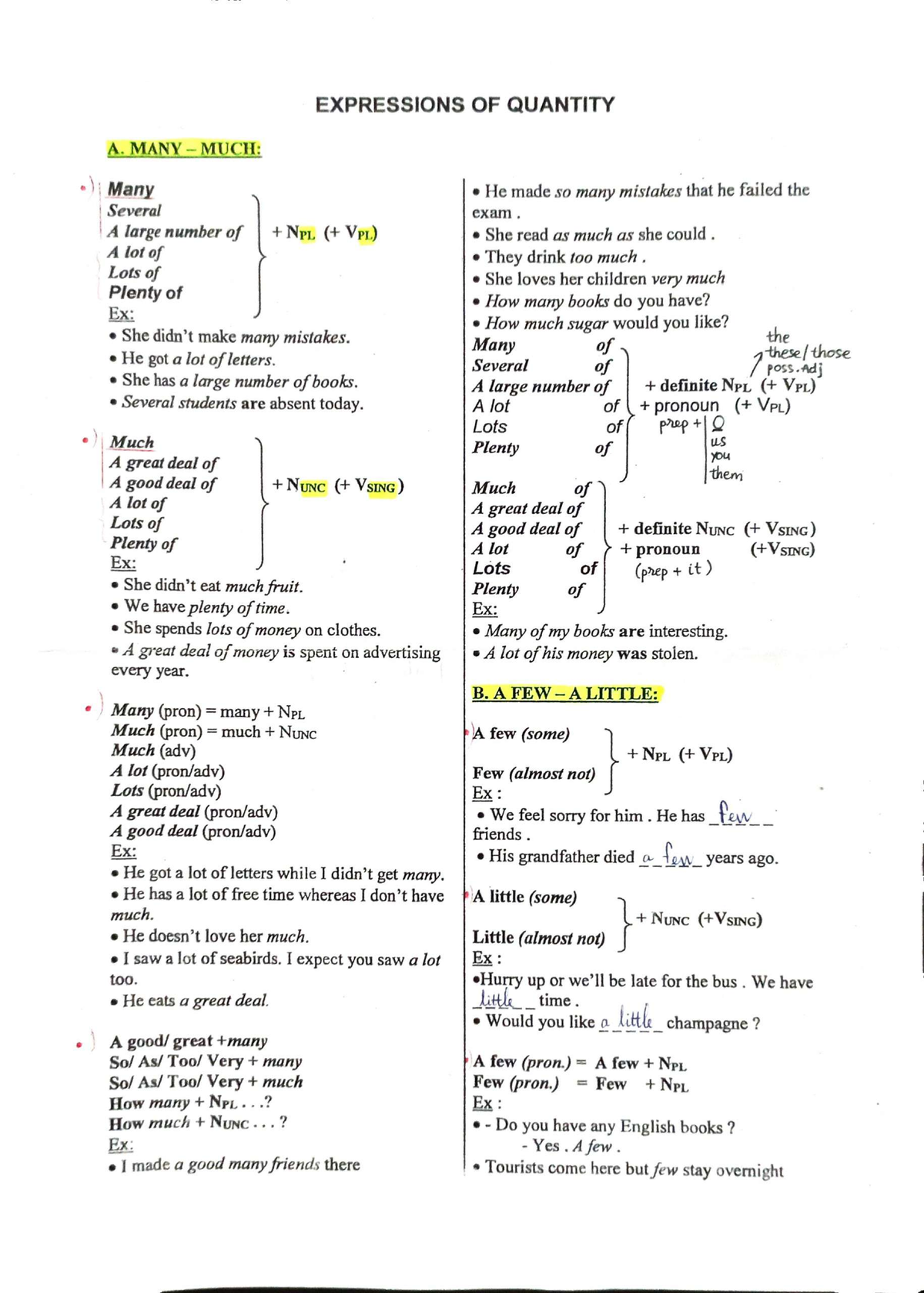 6. Expressions OF Quantity - English - Studocu