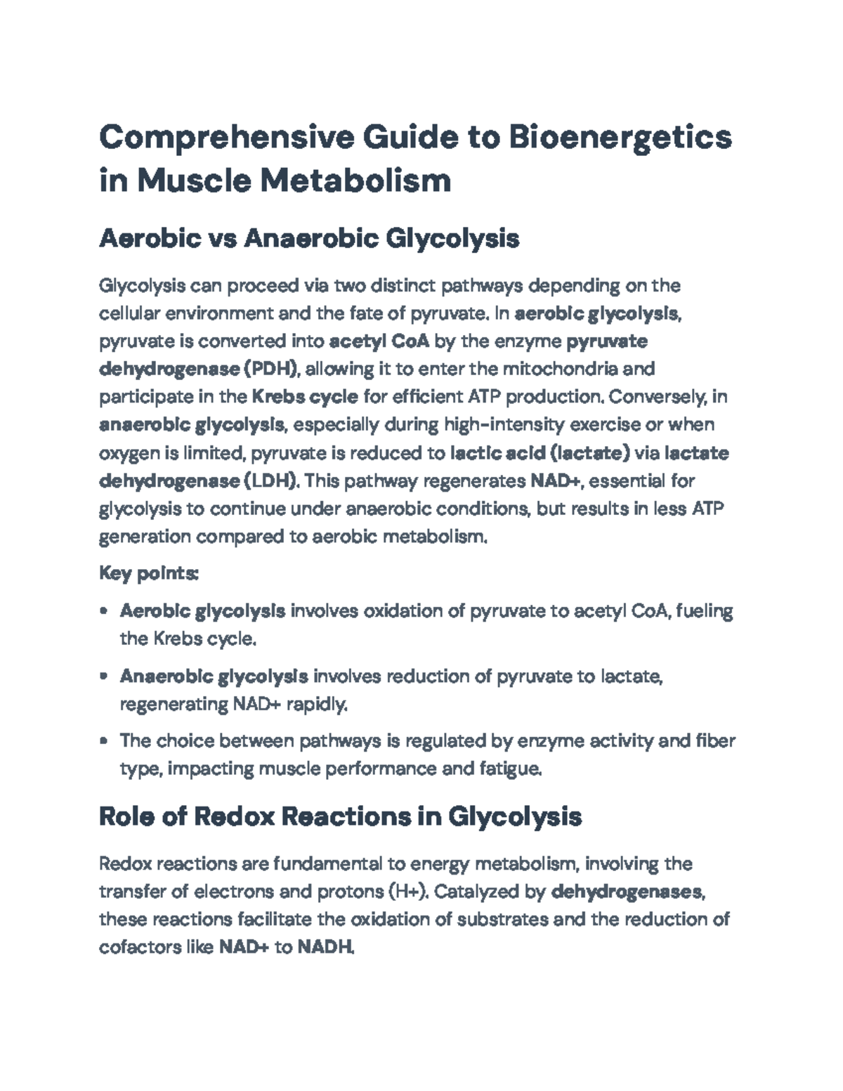 Comprehensive Guide to Bioenergetics in Muscle Metabolism: Aerobic vs ...