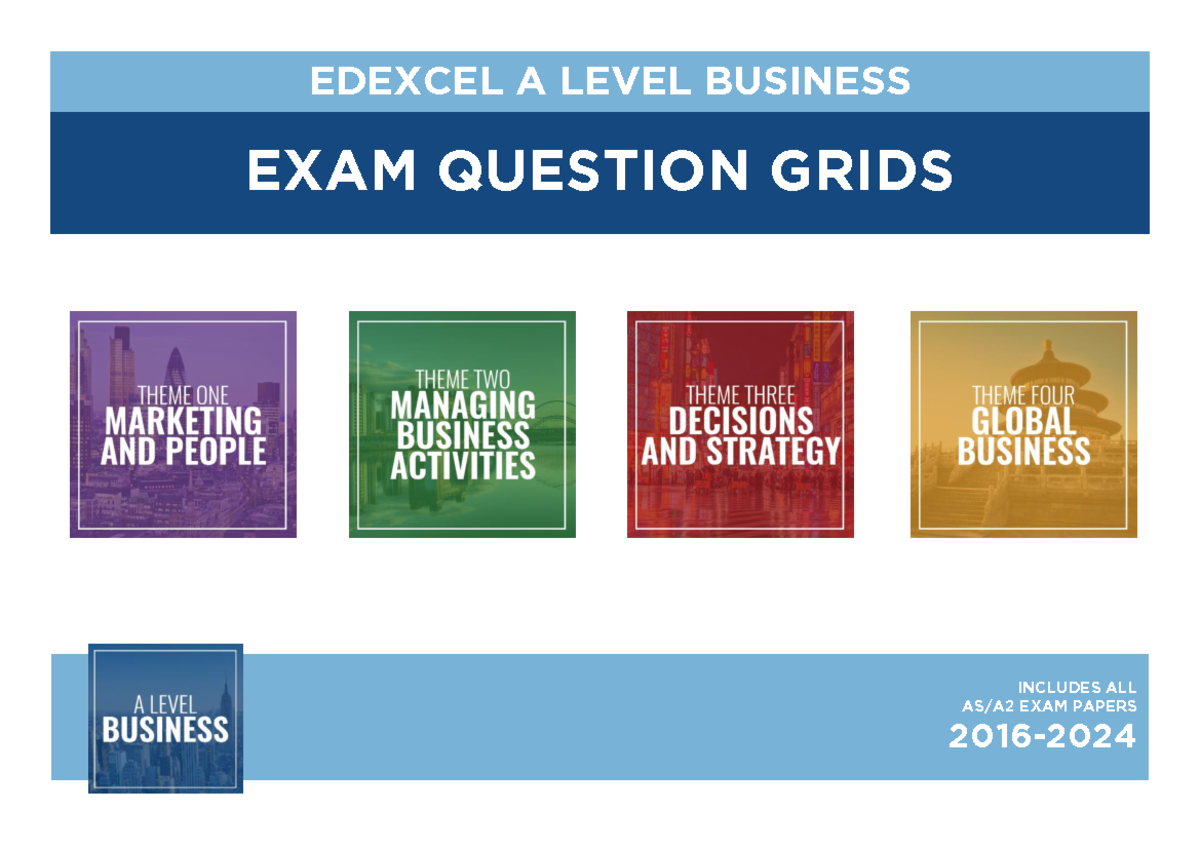 Edexcel A Level Business Exam Question Grid - Nov 2024 - Studocu