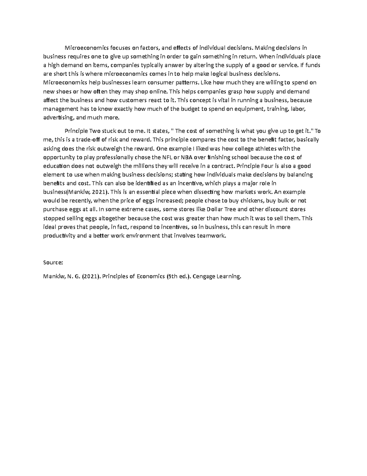 ECO-201 Module 1 Discussion: Understanding Microeconomic Principles ...