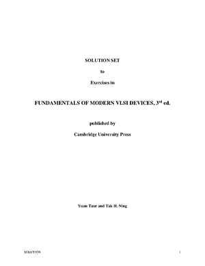 Solutions Manual Semiconductor Devices P - Solutions Manual to ...