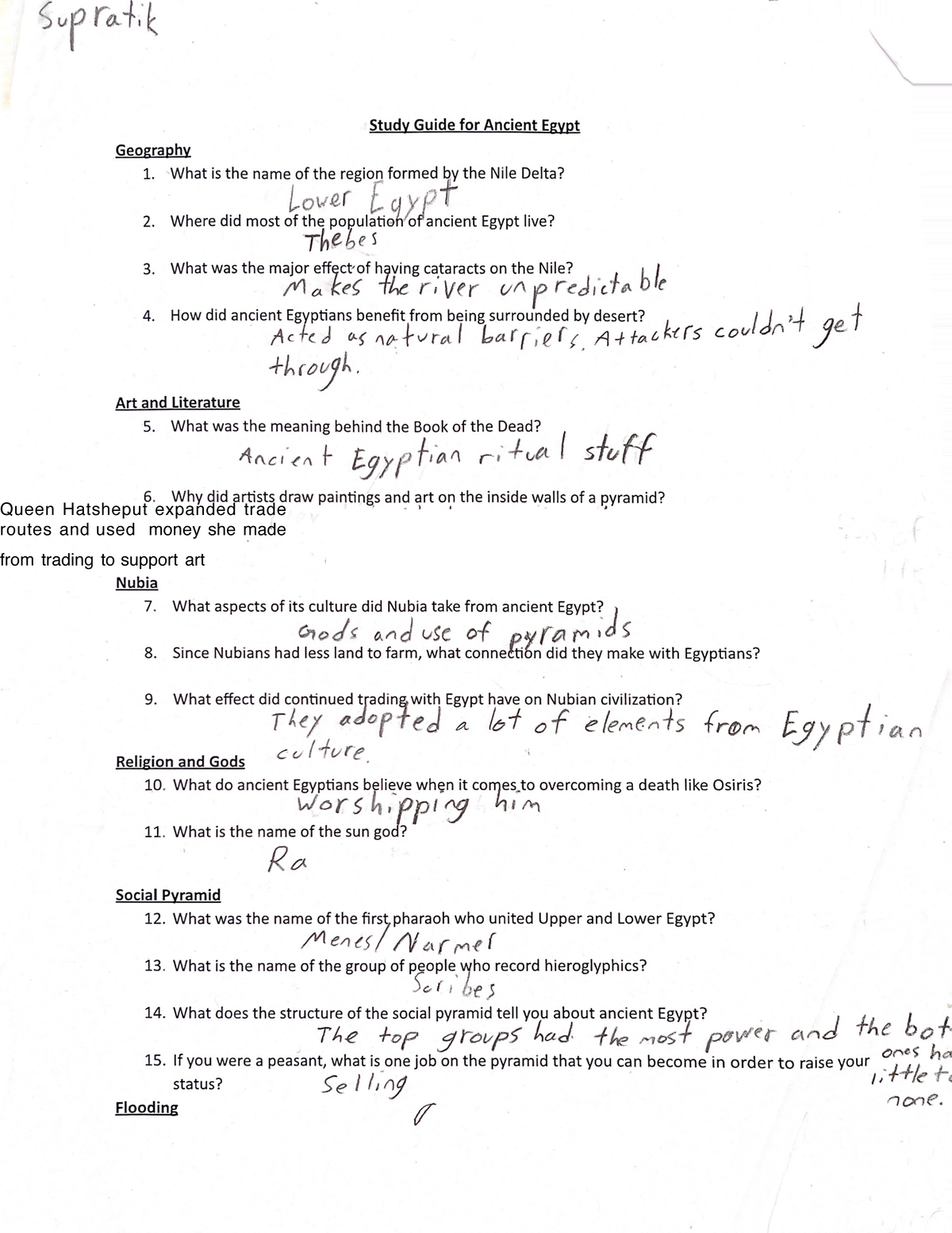 Ancient Egypt Study Guide: Key Concepts & Questions for Review - Studocu