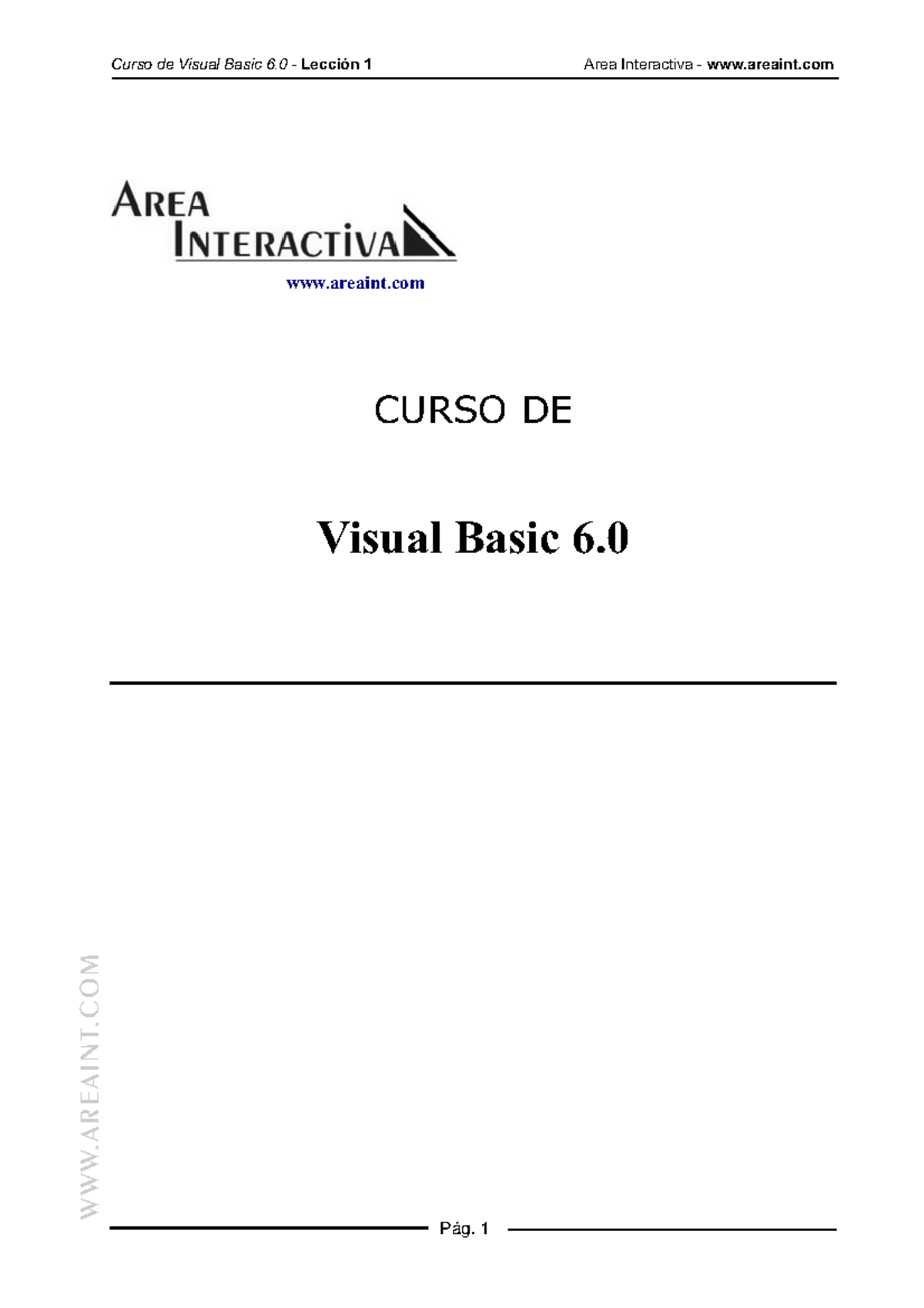 Curso VB6 - Lección 1: Introducción a Programación y Aplicaciones - Studocu