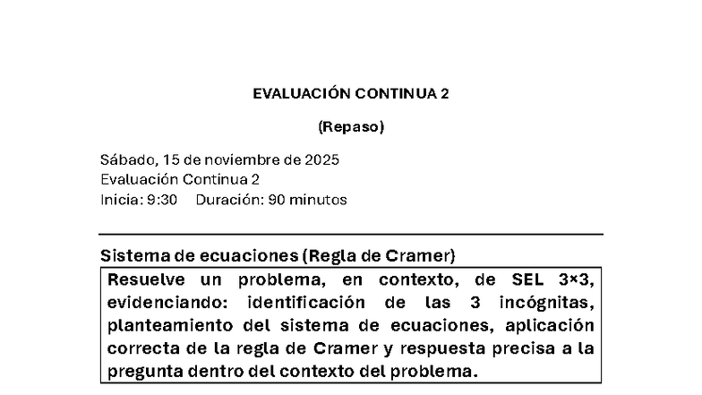 Repaso Evaluación Continua 2 (EC2) - Práctica y Problemas - Studocu