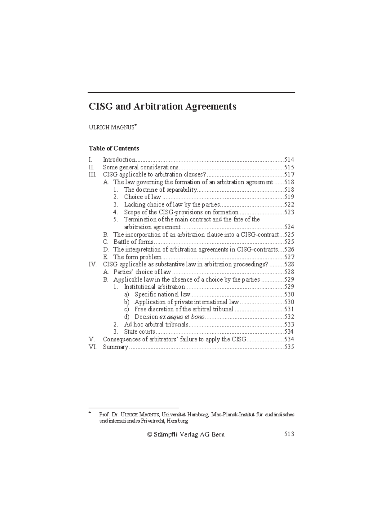 CISG and Arbitration Agreements: An In-Depth Analysis - Studocu