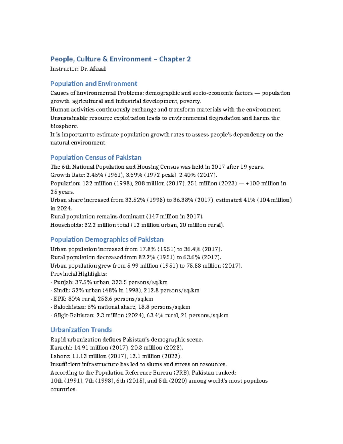 People, Culture & Environment: Chapter 2 Insights on Demographics ...