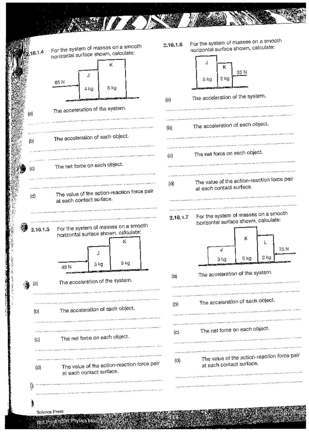 2.6 Tension Problems 1 - rserfefsefsefcwefs - For the system of masses ...
