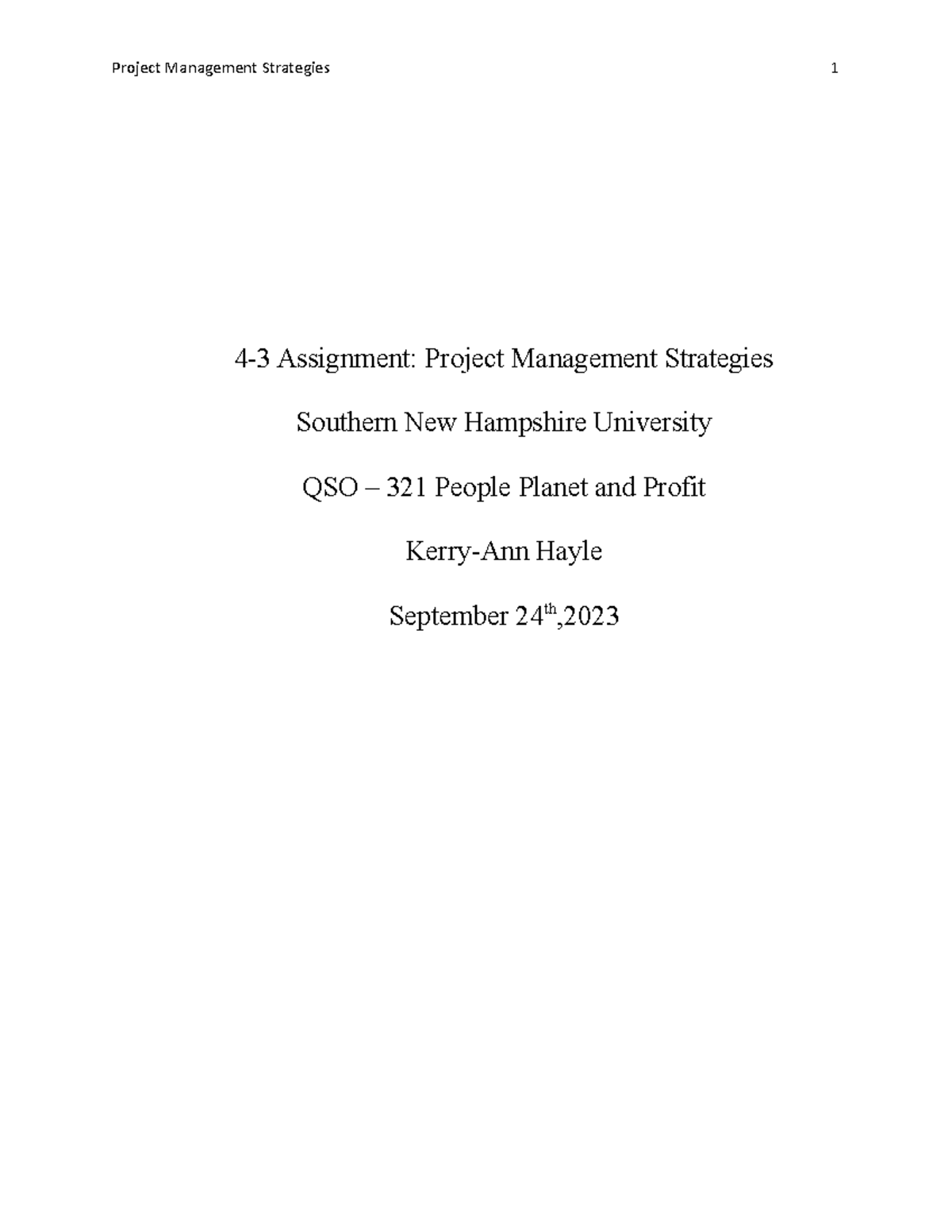 QSO-321 4-3 Assignment: Sustainable Project Management Strategies - Studocu