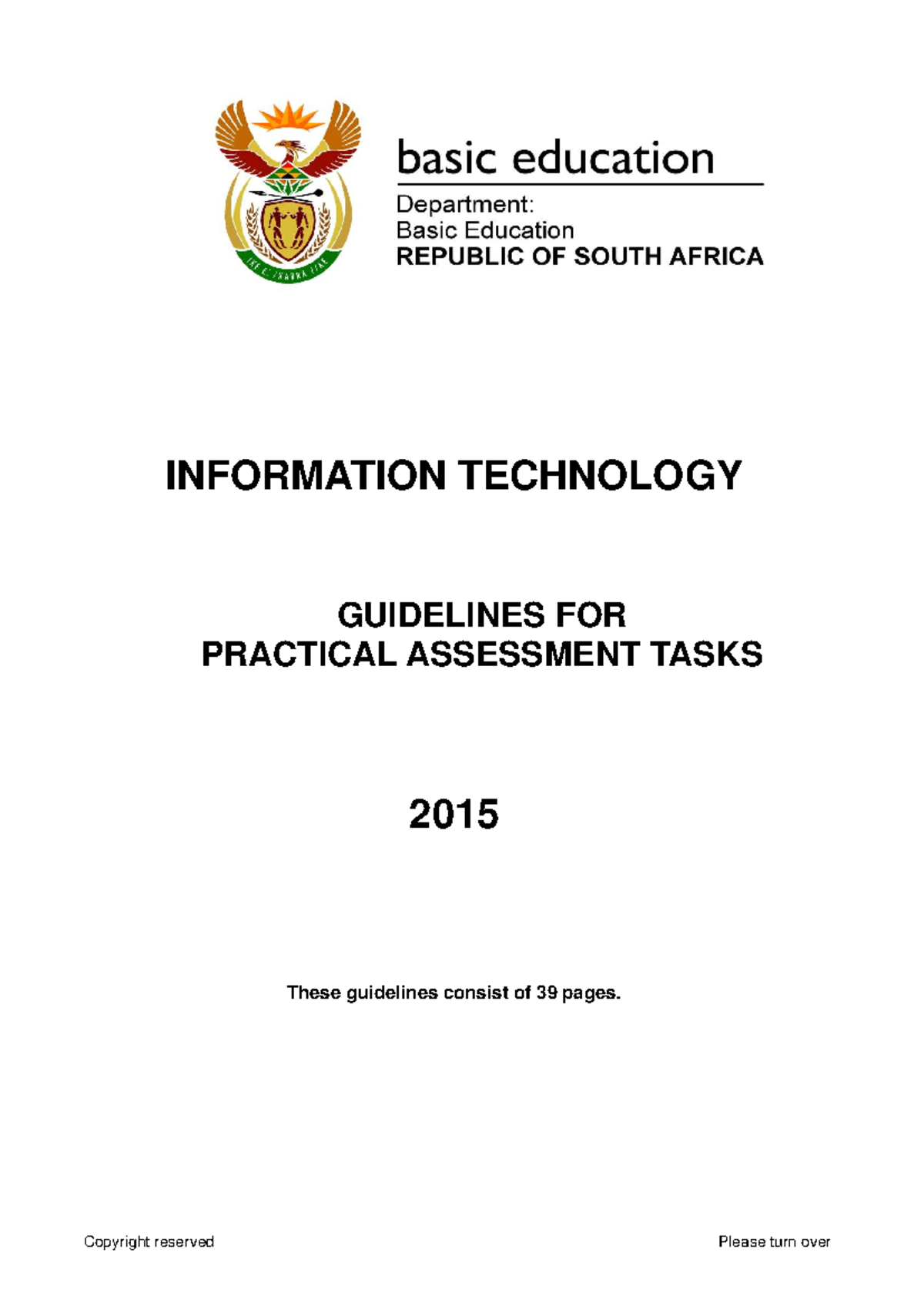 Information Technology 2 NSC 2015: Practical Assessment Task Guidelines ...