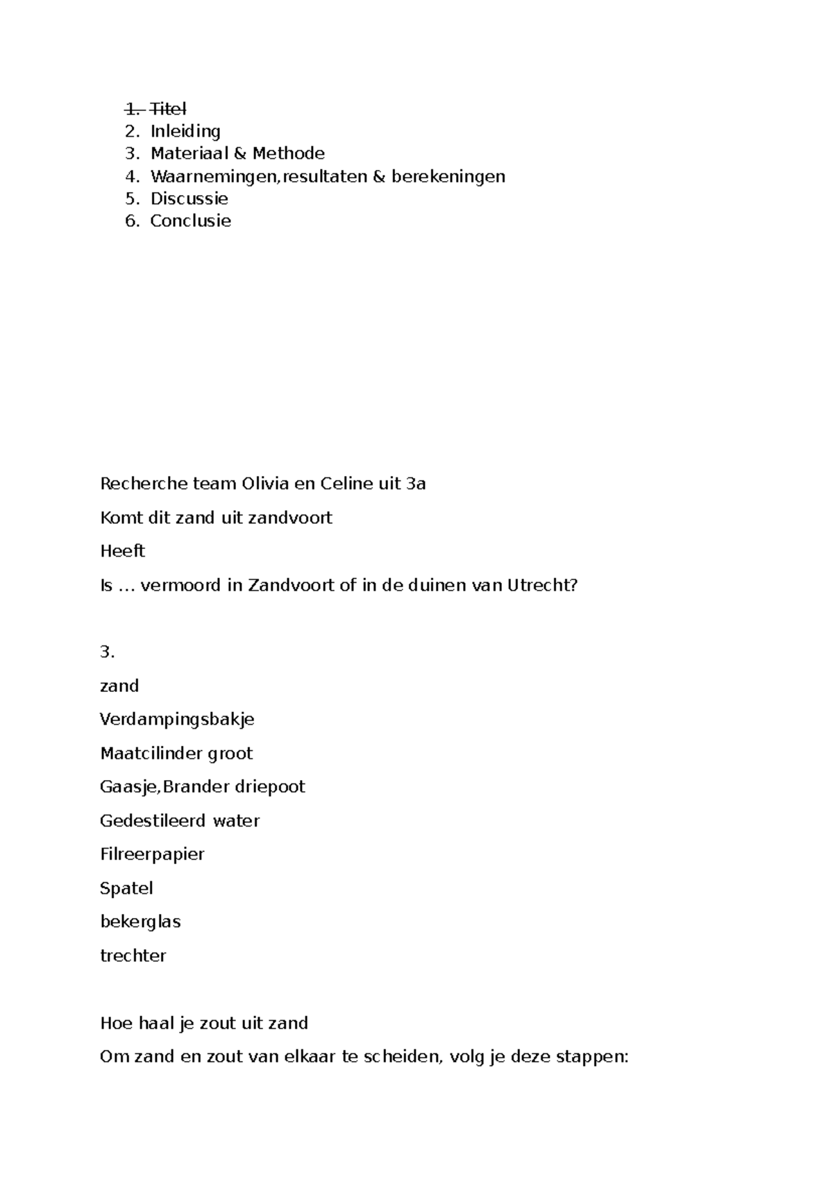 Scheikunde Experiment: Scheiden van Zand en Zout in Zandvoort - Studeersnel
