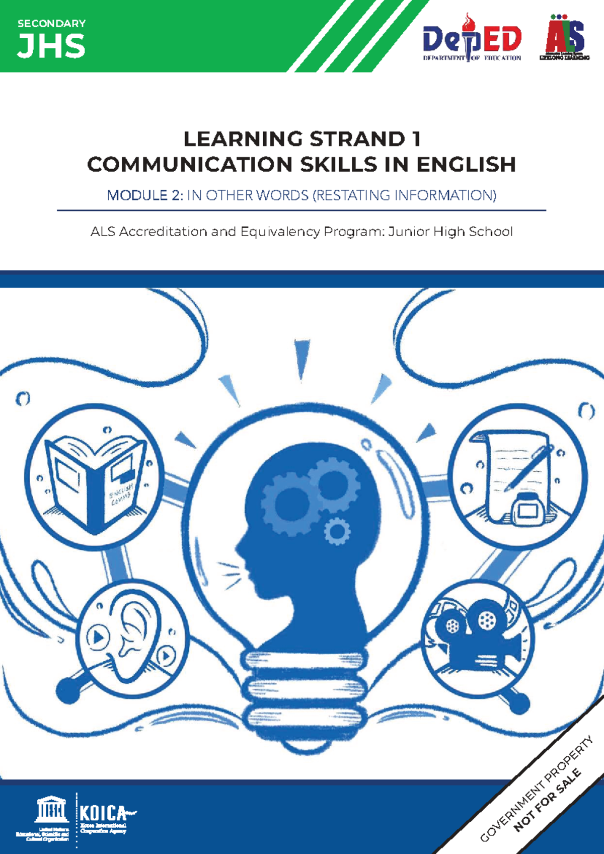 Unesco ALS JHS Learning Strand 1: English Module 2 - Restating Info ...