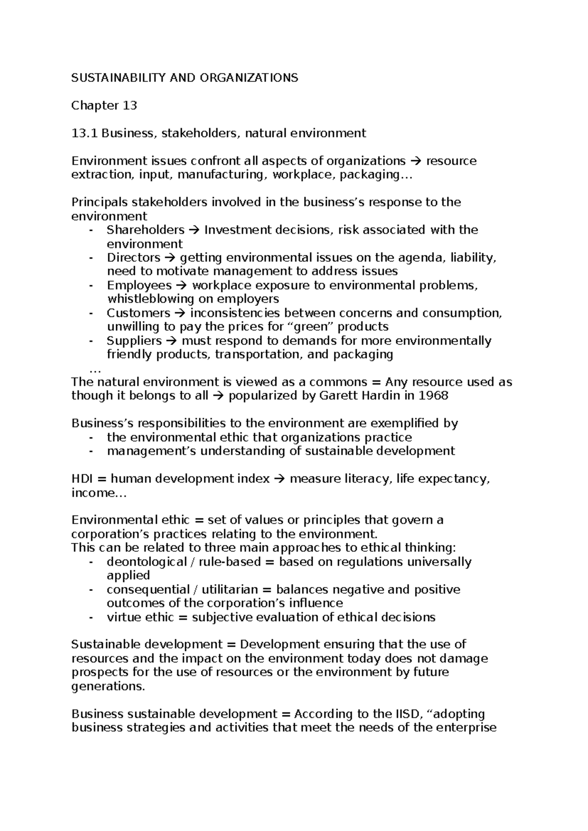 Lesson 5 - Summary on Ethics, Business Sustainability & Social ...